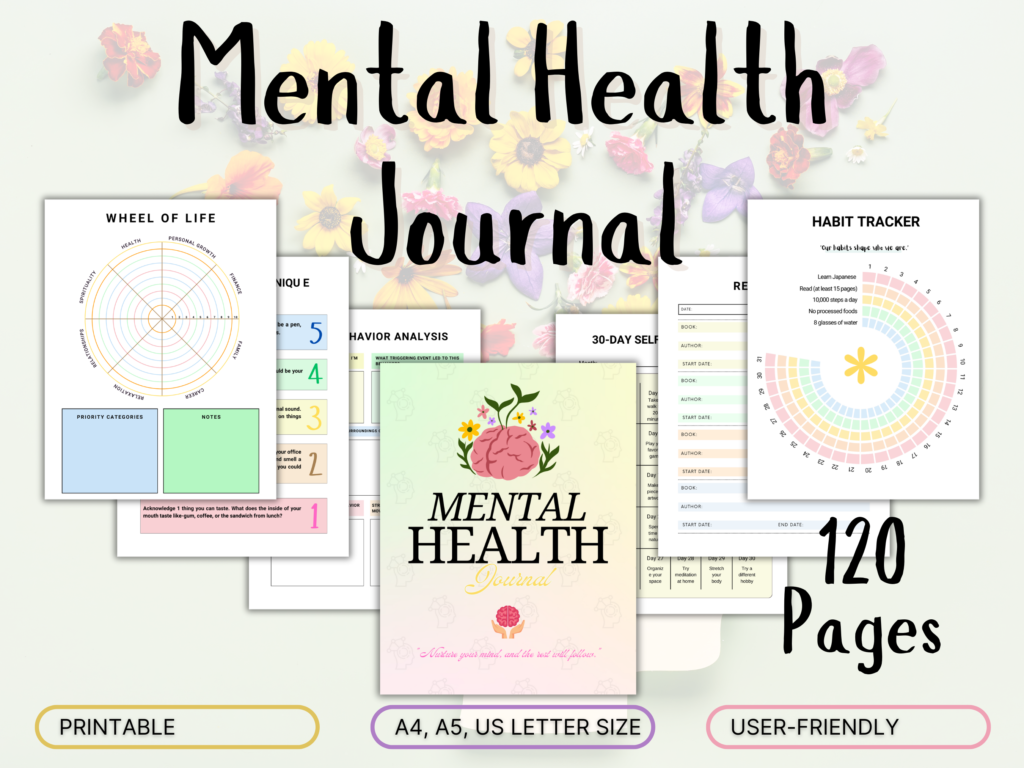 Mental health journal bundle printable - Creative Perch
