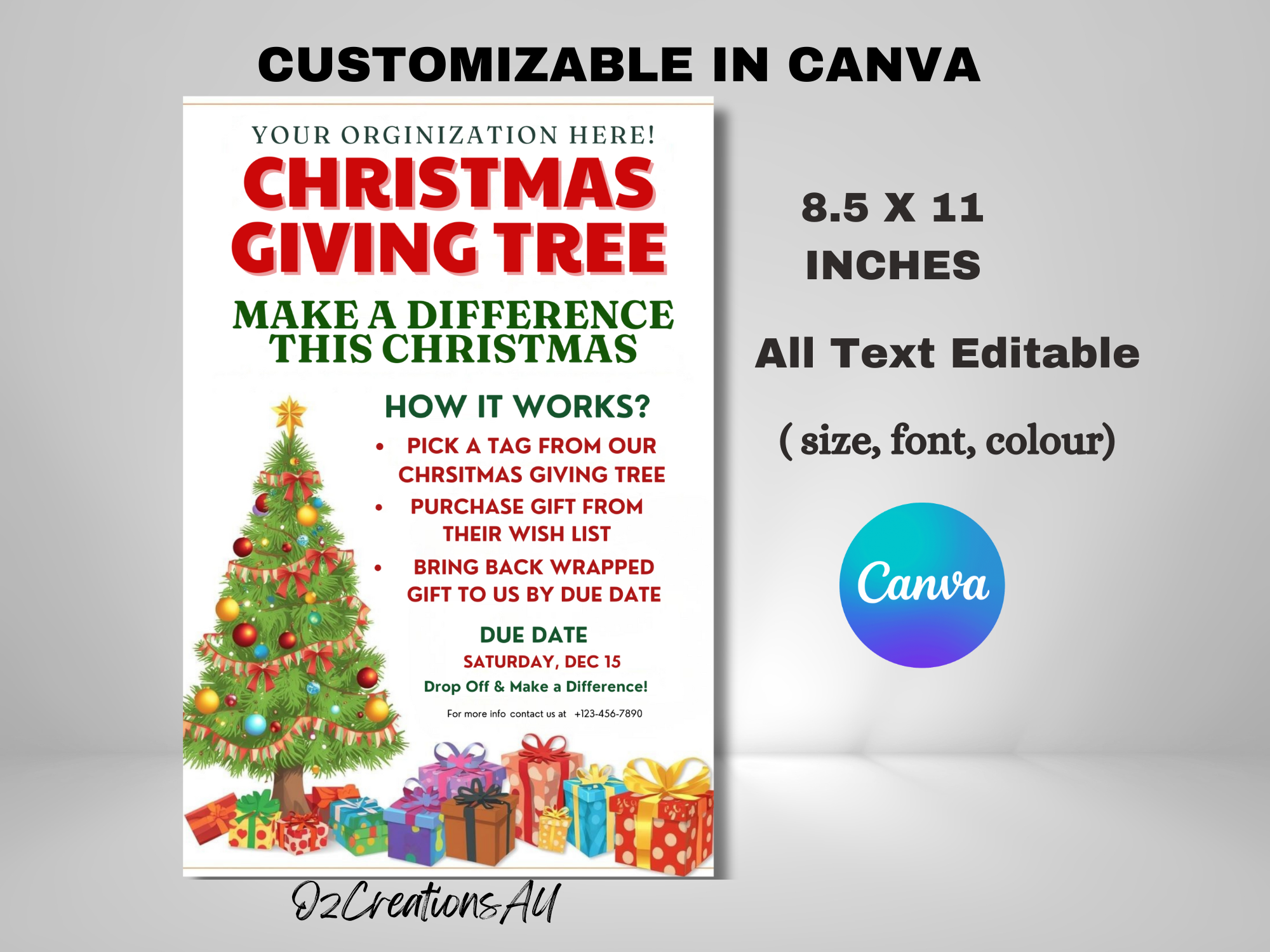 Christmas Giving Tree & Angel Tree Charity Template - Creative Perch