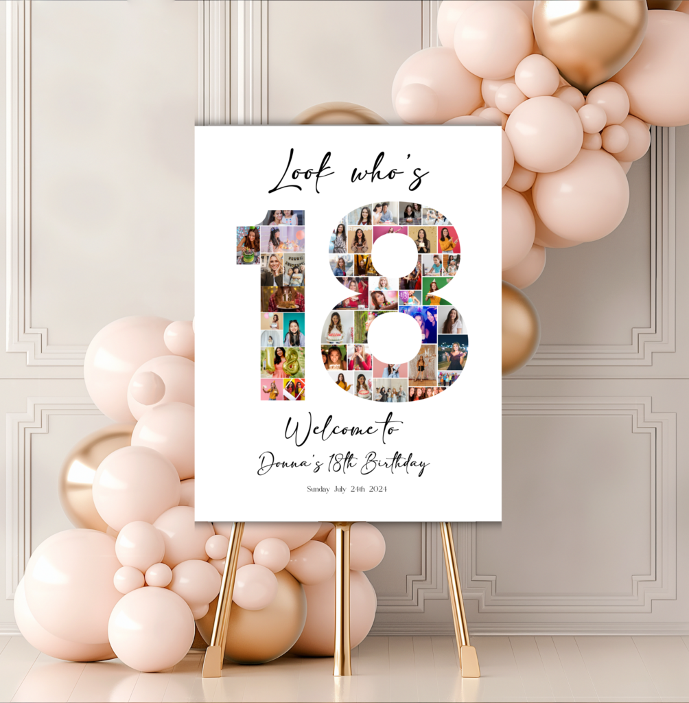Look Who's 18,18th Birthday Photo Collage Template, - Creative Perch