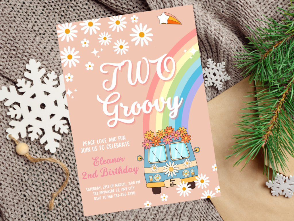 Groovy Birthday Invite Printable Template - Creative Perch