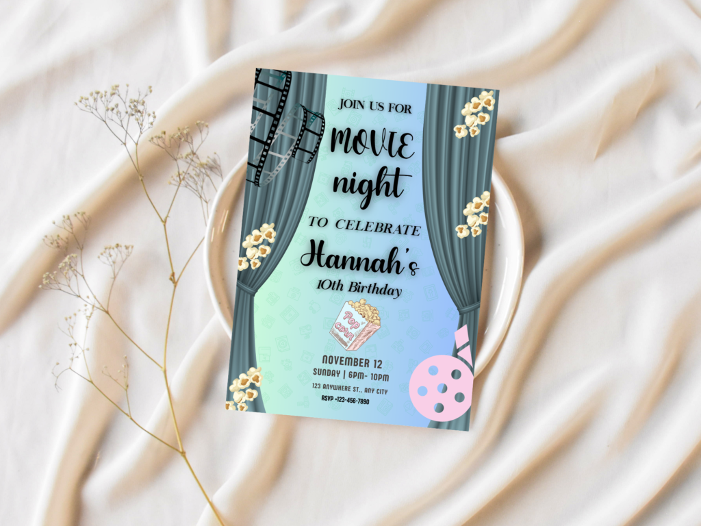 Editable Movie Birthday Invitation Template