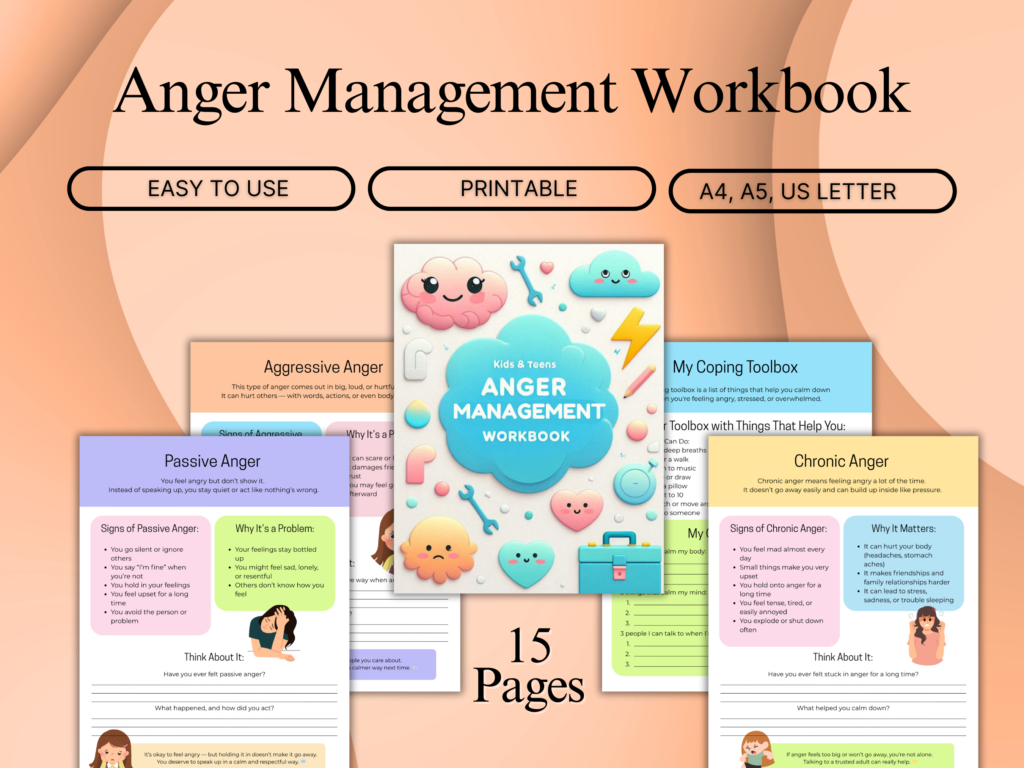 Anger Management Workbook for Kids – Printable Emotional Regulation ...