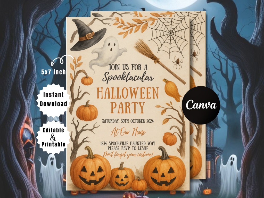 Editable Halloween Party Invitation