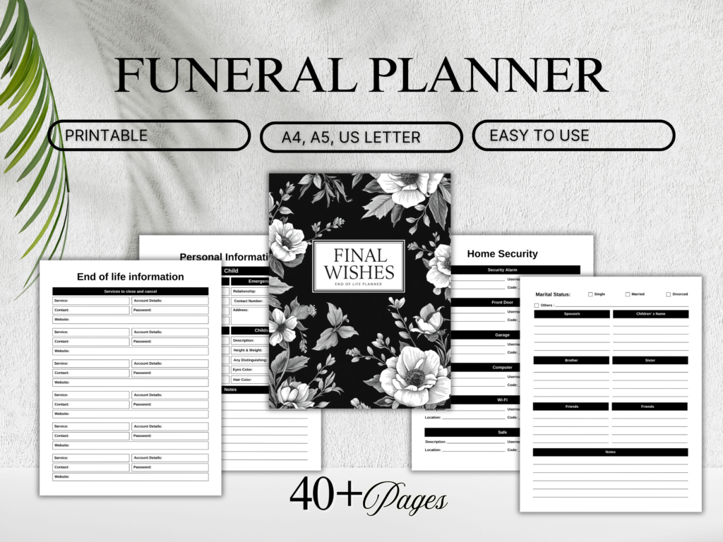 Funeral Planner | Final Wishes & End of Life Organizer - Creative Perch