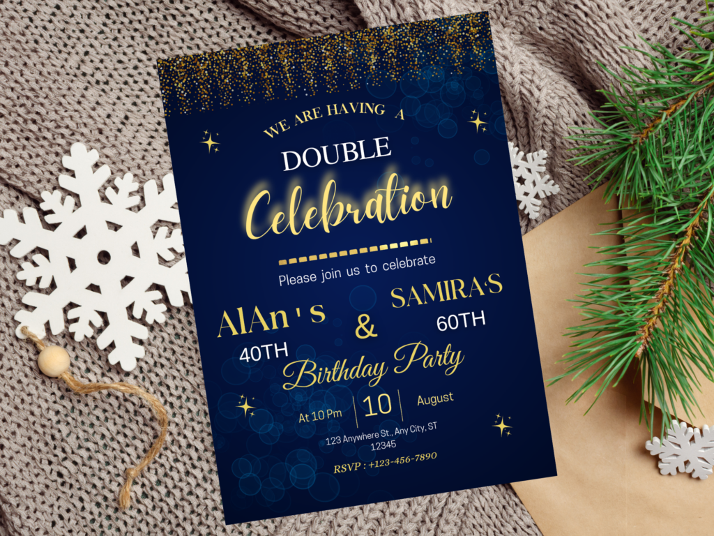 Editable Double Birthday Invitation - Creative Perch