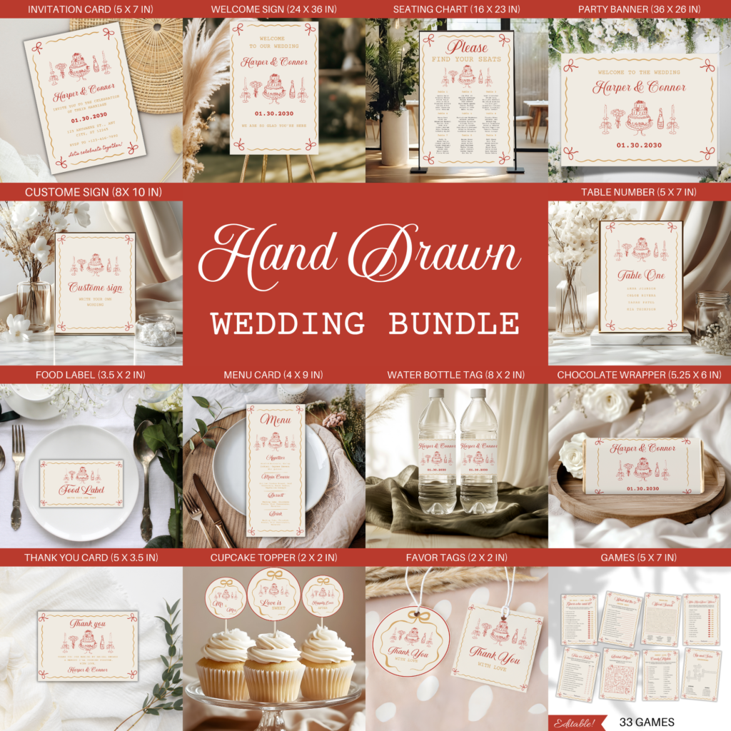 Hand Drawn Wedding Bundle - Creative Perch