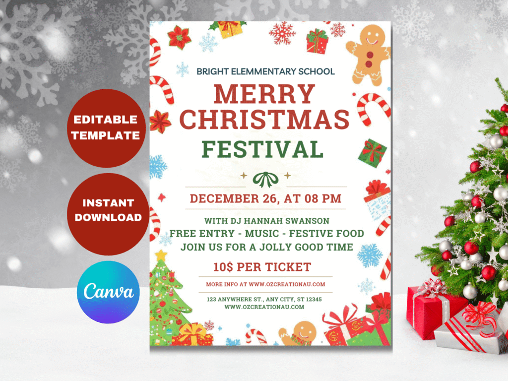 Christmas Festival Invitation Flyer - Creative Perch